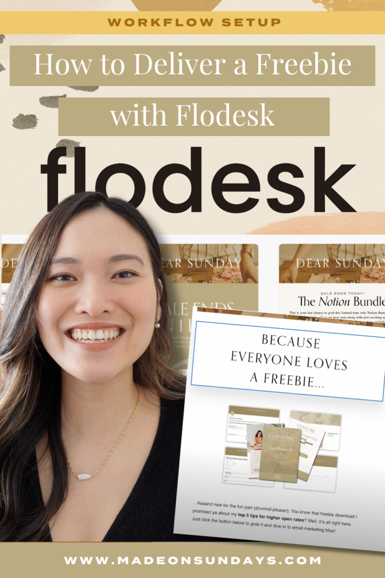 How to Deliver a Freebie with Flodesk - Workflow Setup - madeonsundays.com